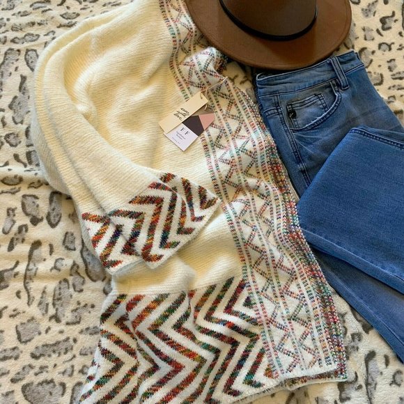 Shop_Fig | Sweaters | Native Print Cowichan Blanket Cardigan Sweater ...